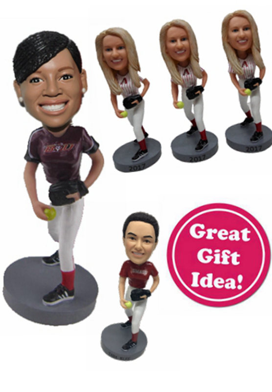 Custom softball player bobbleheads [4498R] - $64.78 : Custom ...