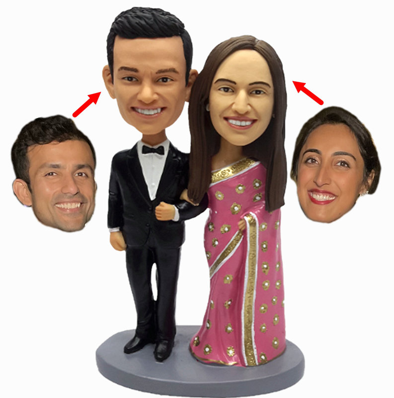 Custom bobbleheads cake toppers gift for Indian couples [2564N] - $135. ...